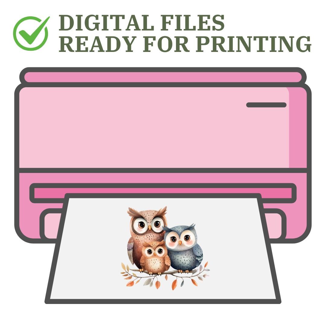 20 Cute Owl PNG Clipart Pack - Watercolor Birds and Animals for Instant ...