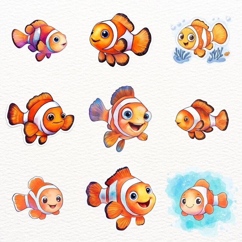 26 PNG Clownfish Clipart - Sea Creatures, Ocean Animals, Marine Life ...