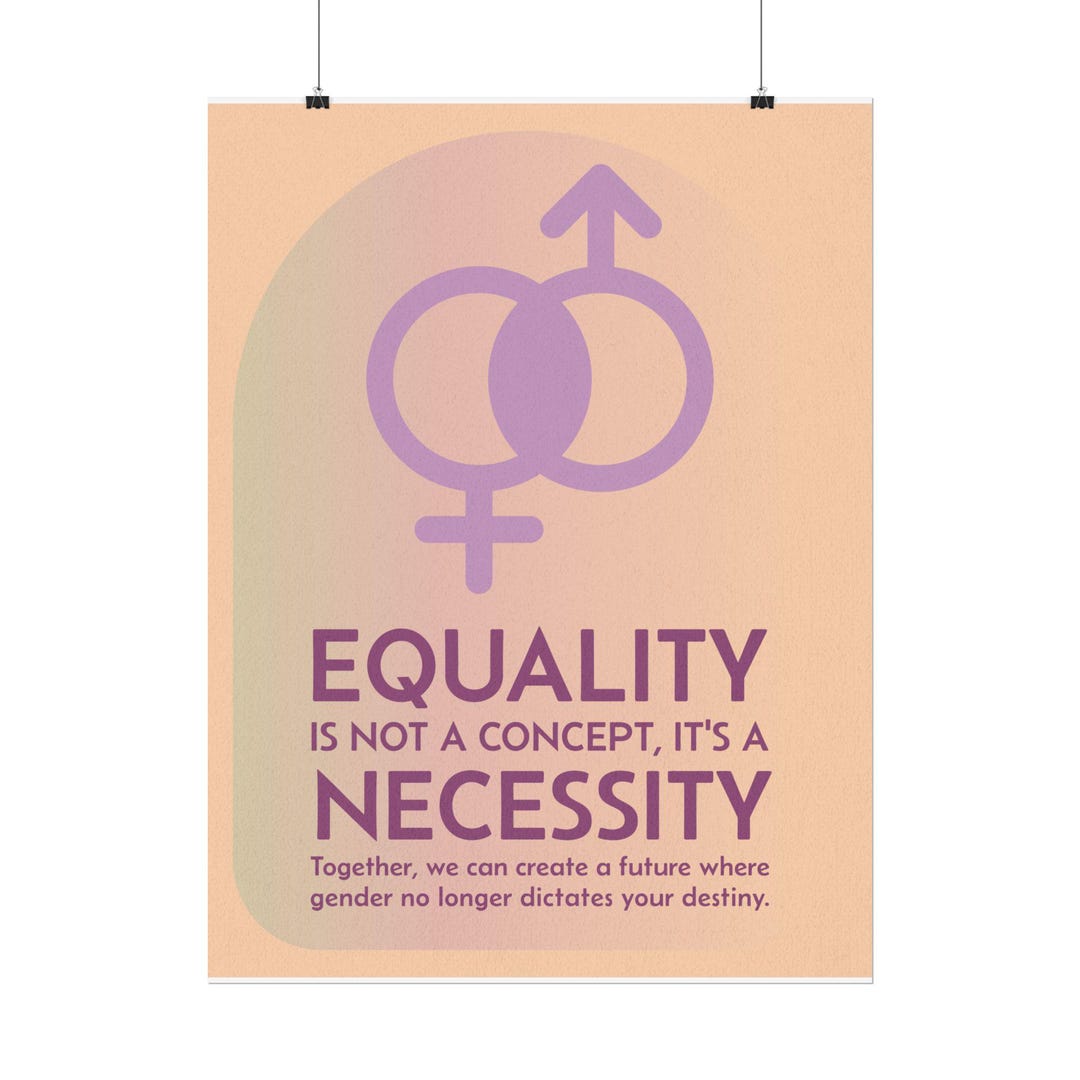 Gender Equality Rolled Poster, Minimalist Modern Design, Activist Wall ...