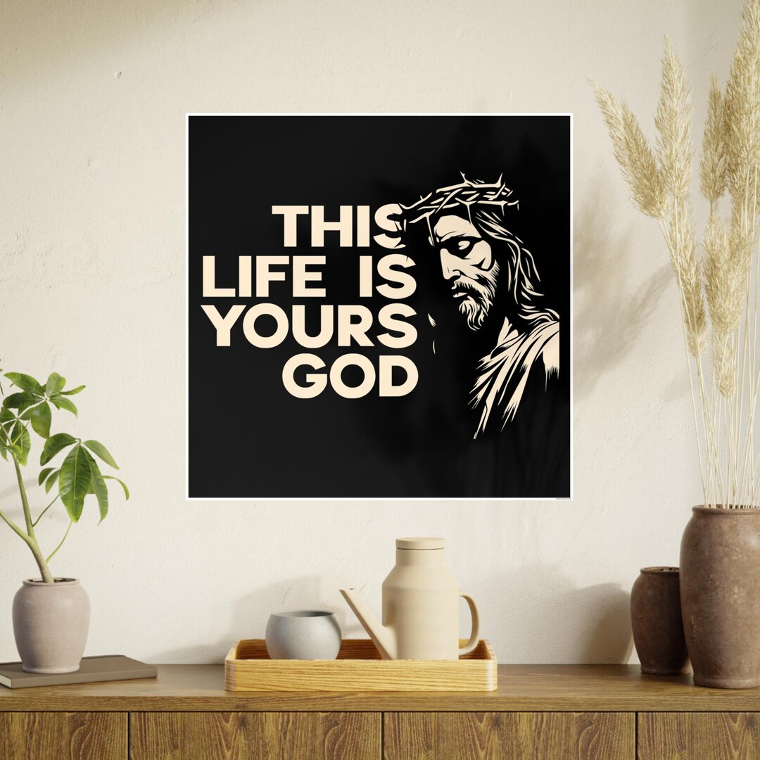 Religious Poster, Jesus Christ Art, Christian Home Decor, Surrender to ...