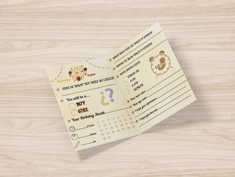 Hello Baby Guessing Game | Gender Reveal Activity | Baby Shower Game ...