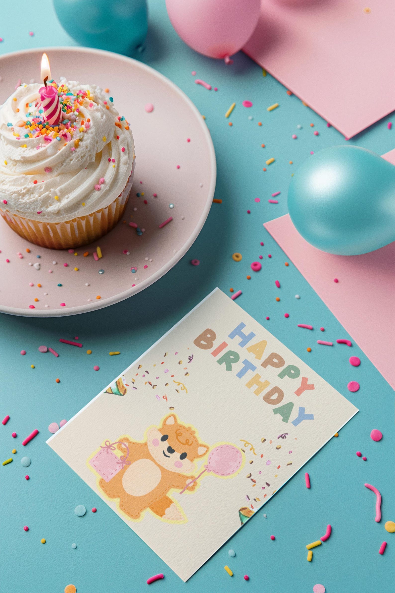 Cute Animal Birthday Card | Printable Kids Birthday Greeting | Instant ...