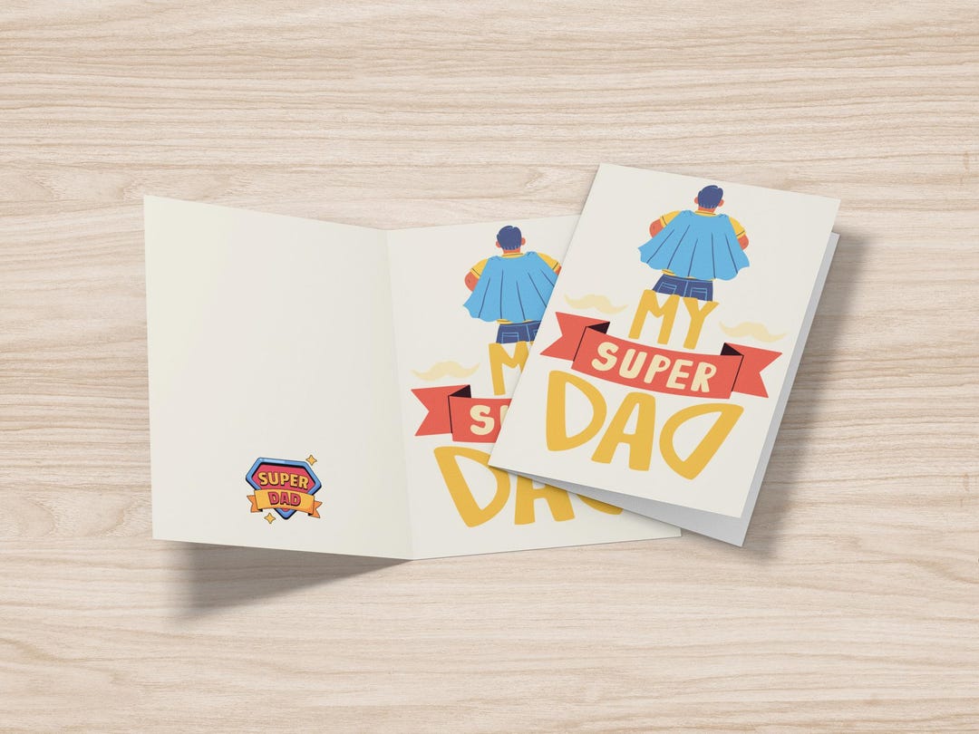 My Super Dad Printable Card – Fun and Colorful Father's Day Digital ...