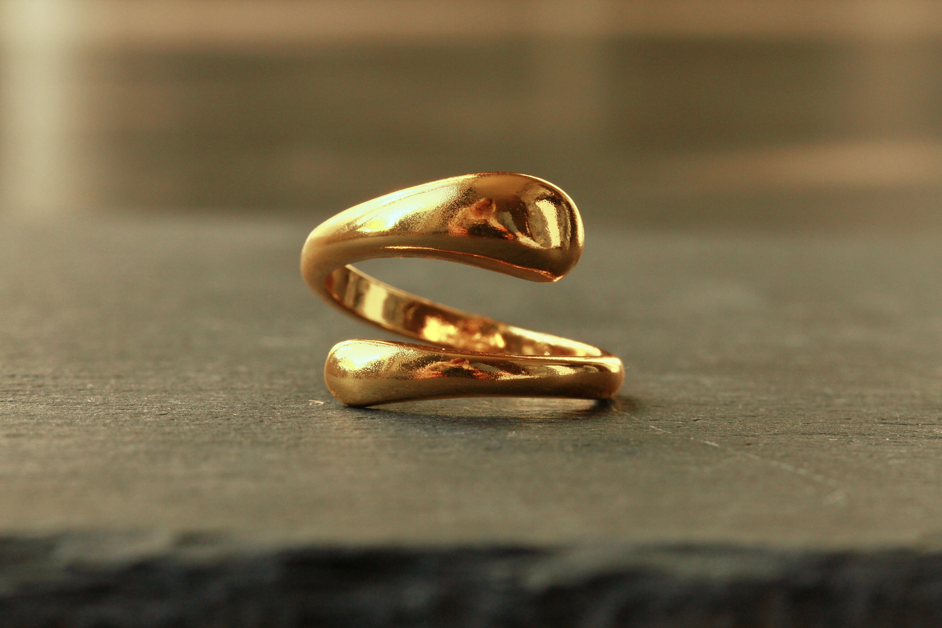 Gold Chunky Ring ein massiv echt vergoldet