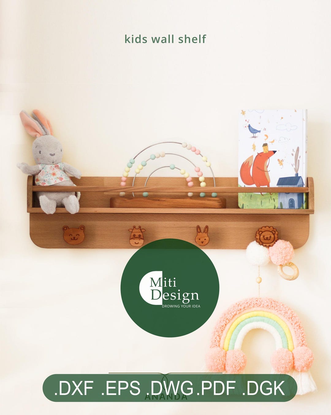V Carved _ Digital File | Step-by-step Production Guide Kids Wall Shelf ...