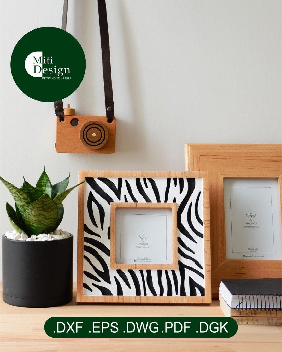 Luxurious Zebra Pattern Frame Design for Laser Cutting – Black & White ...