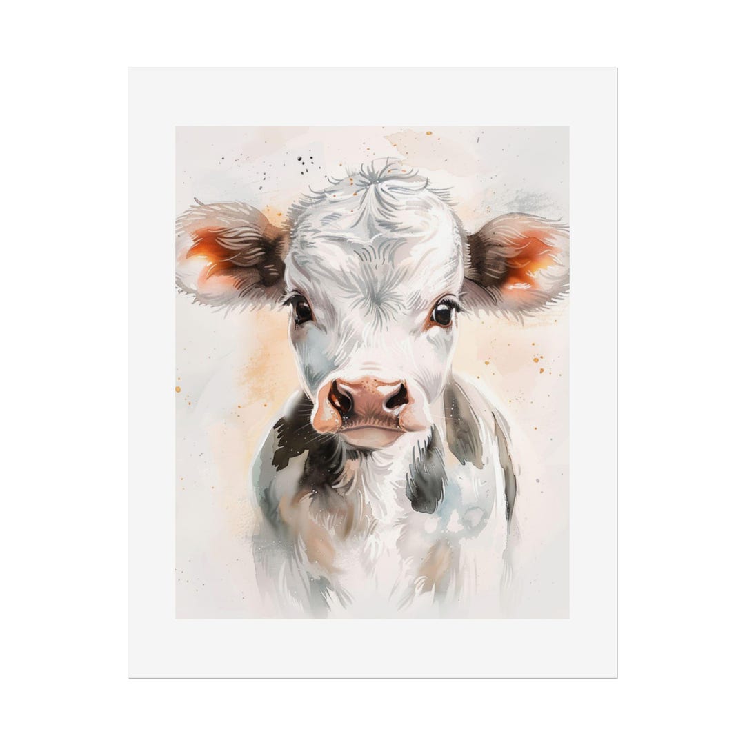 Adorable Cow Print Rolled Poster, Farmhouse Decor, Cute Animal Art ...