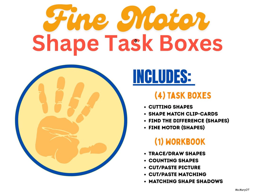 Shape Workbook/task Box - Etsy