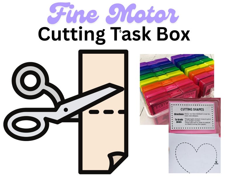 Fine Motor Task Box : Cutting Shapes - Etsy