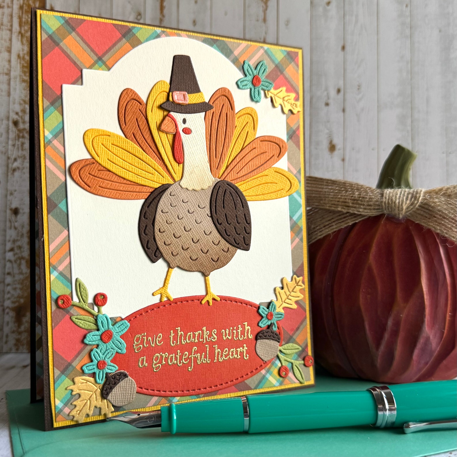 Thanksgiving Greeting Card Handmade Happy Thanksgiving, Turkey in ...