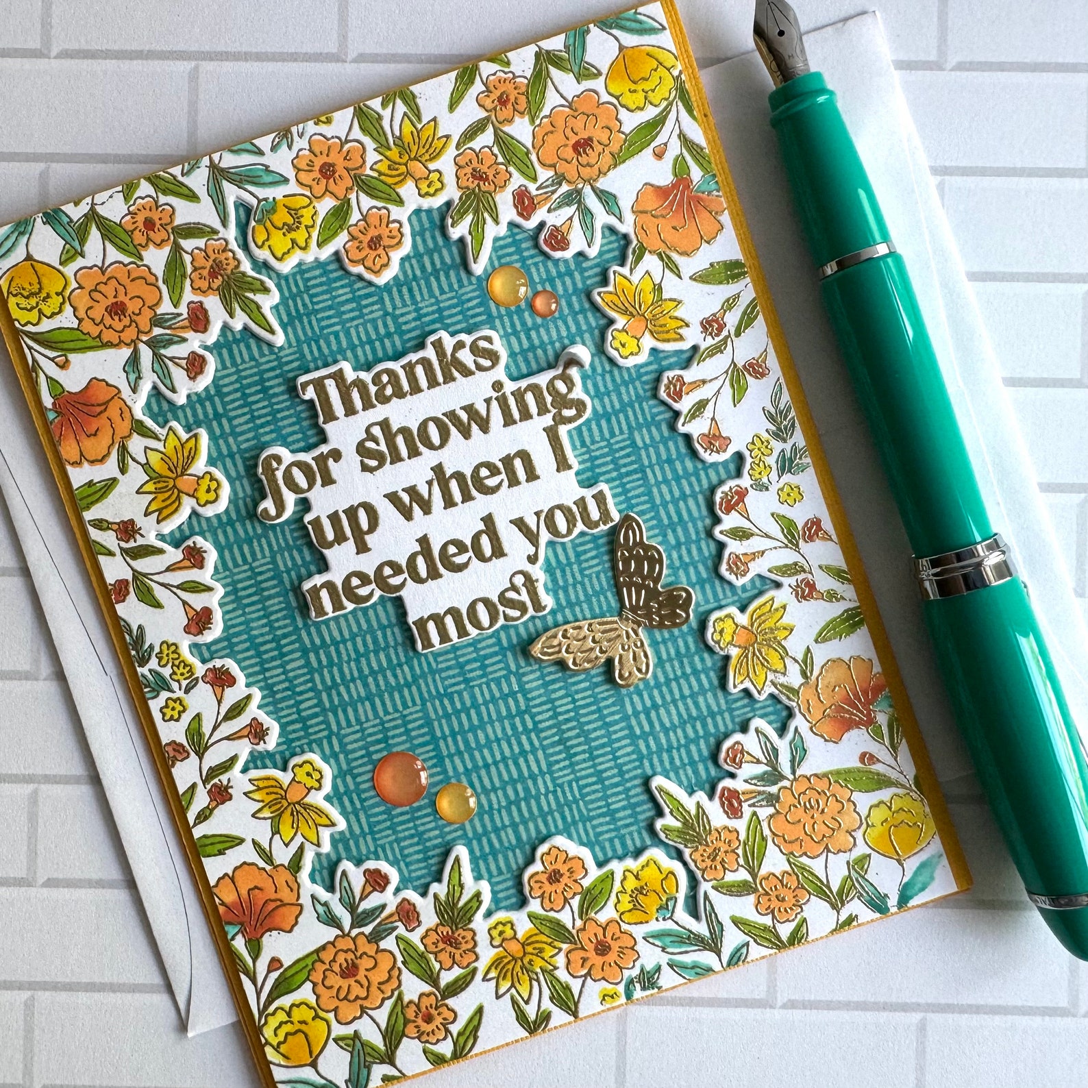 Handmade Embossed Floral Thank You Card – Gratitude & Appreciation - Etsy
