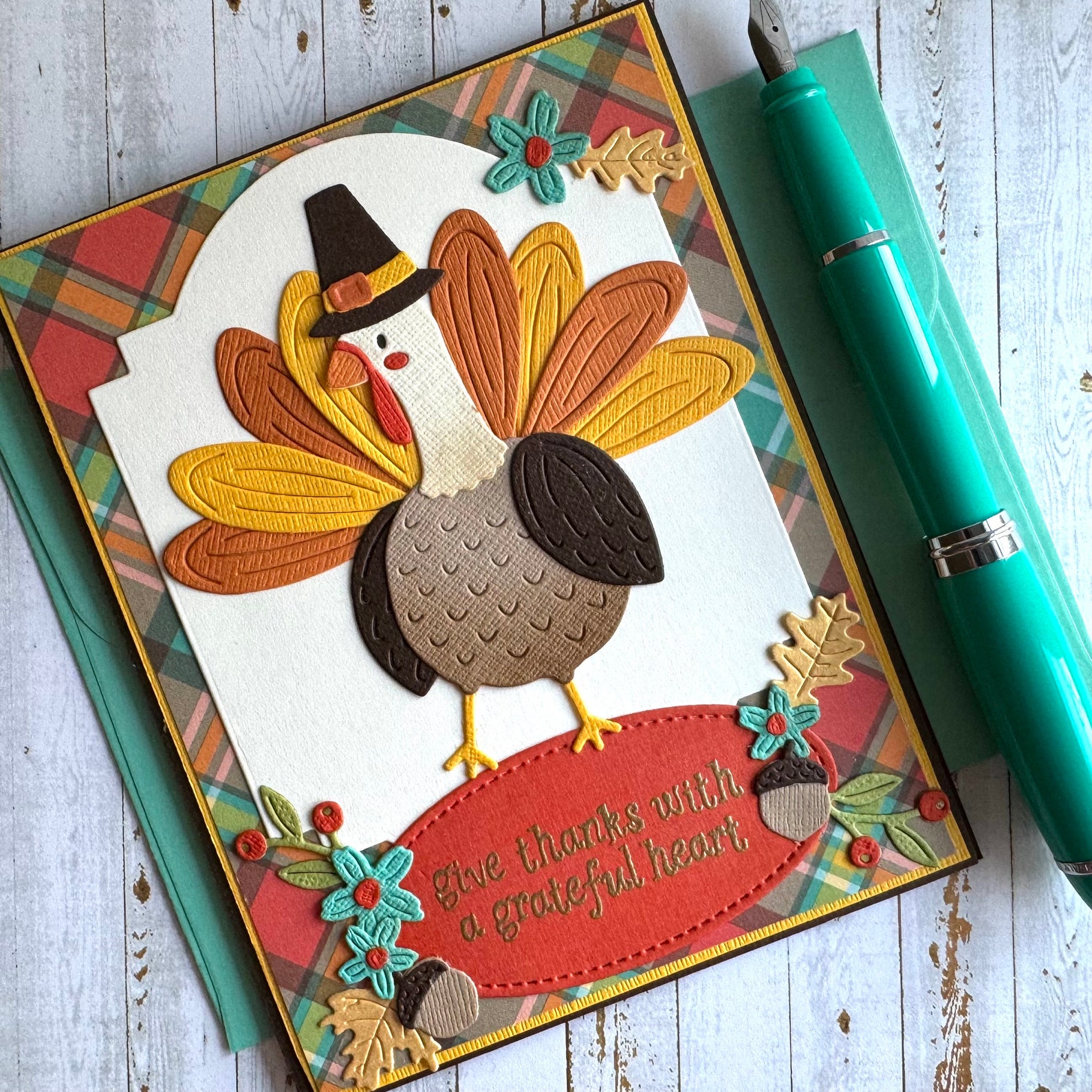Thanksgiving Greeting Card Handmade Happy Thanksgiving, Turkey in ...