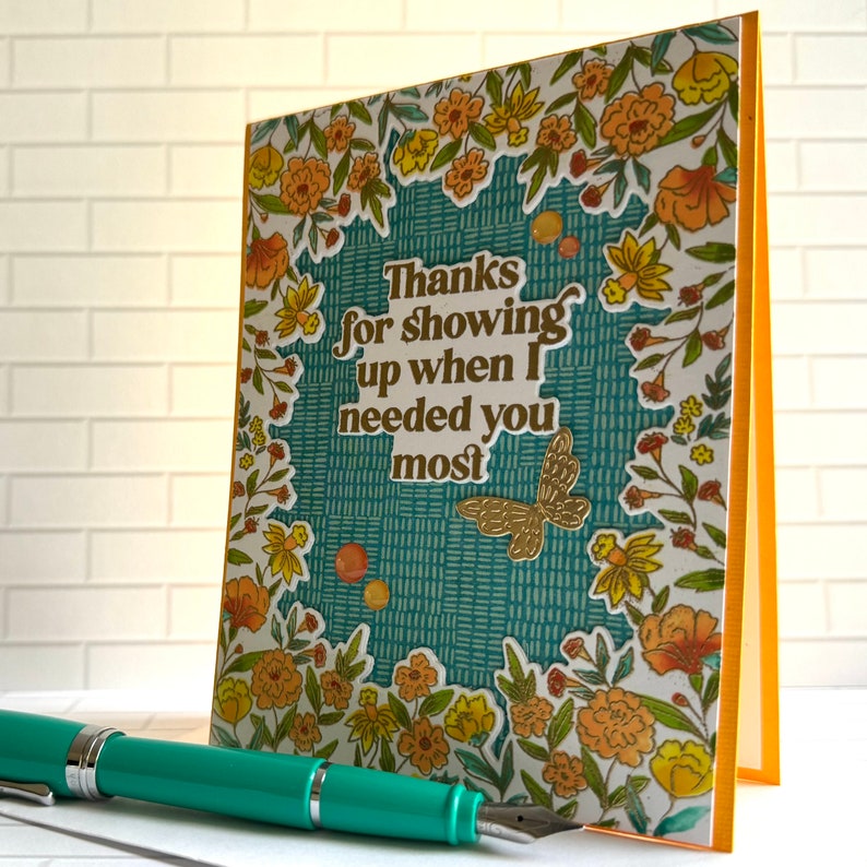 Handmade Embossed Floral Thank You Card – Gratitude & Appreciation - Etsy