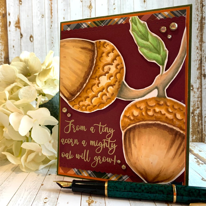 Encouragement Inspiration Card - From a Tiny Acorn a Mighty Oak Will ...