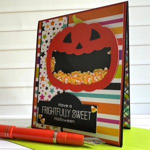 Handmade Halloween Card - Smiling Pumpkin Shaker Card With Miniature ...