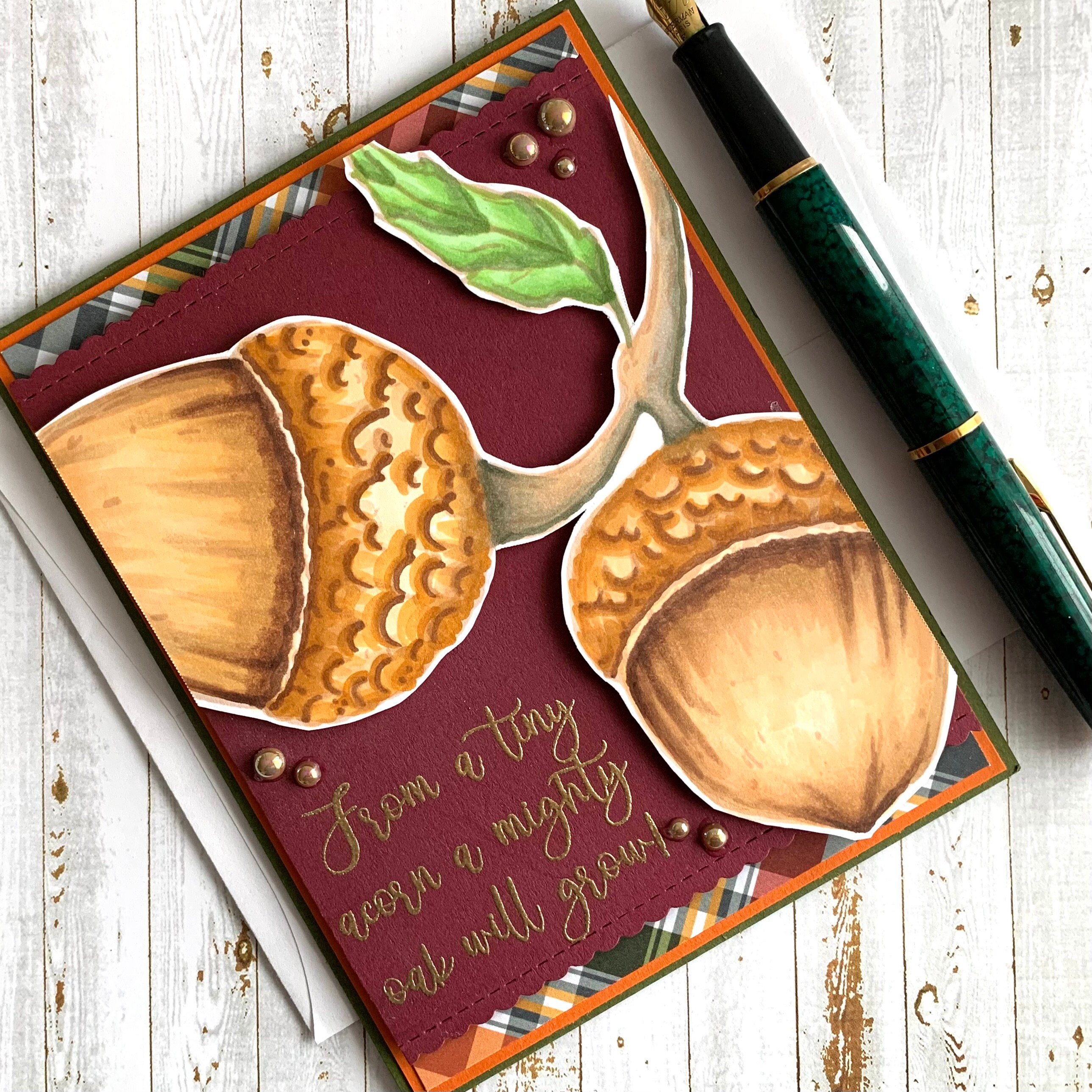 Encouragement Inspiration Card - From a Tiny Acorn a Mighty Oak Will ...