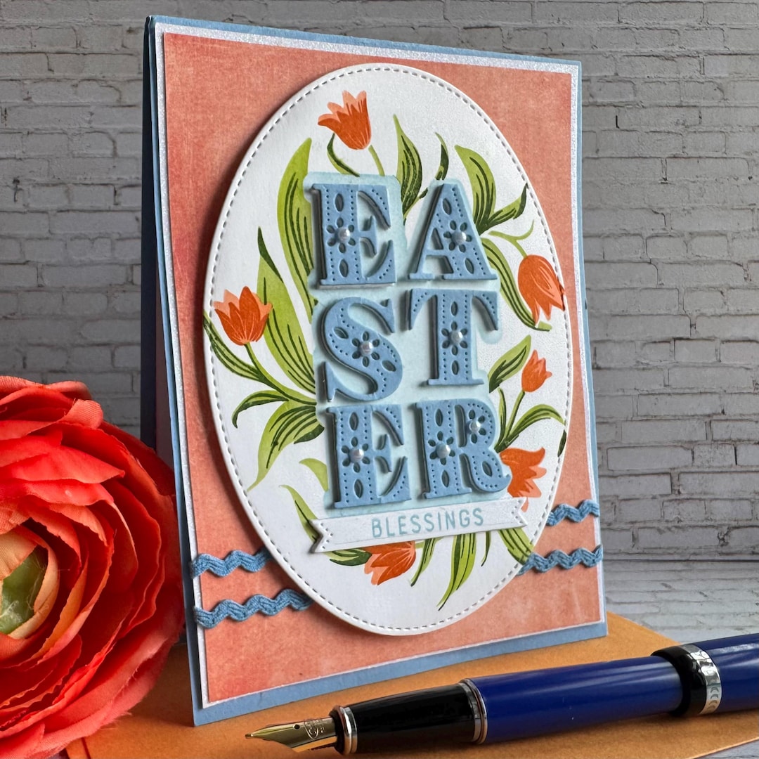 Handmade Easter Blessings Card - Beautiful Floral Card, Sending Easter ...