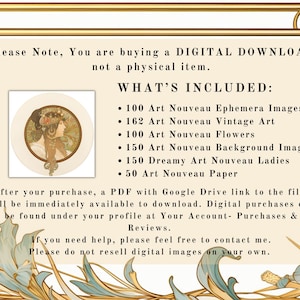 Art Nouveau Junk Journal Ephemera Pack | 700 Pages | Printable Digital Scrapbook Kit, Dreamy ...