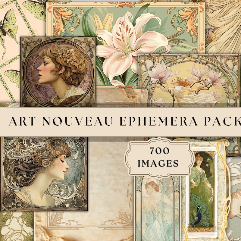 Art Nouveau Poster Floral - Etsy