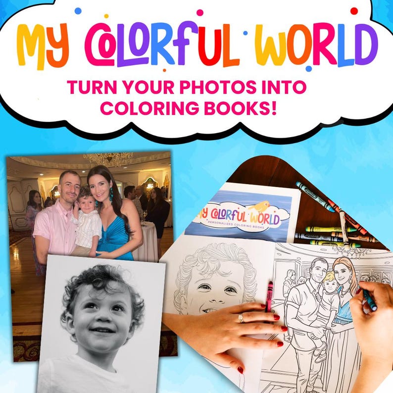Custom Photo Coloring Book – Personalized Coloring Book for Adults | Turn Your Pictures Into Art ...
