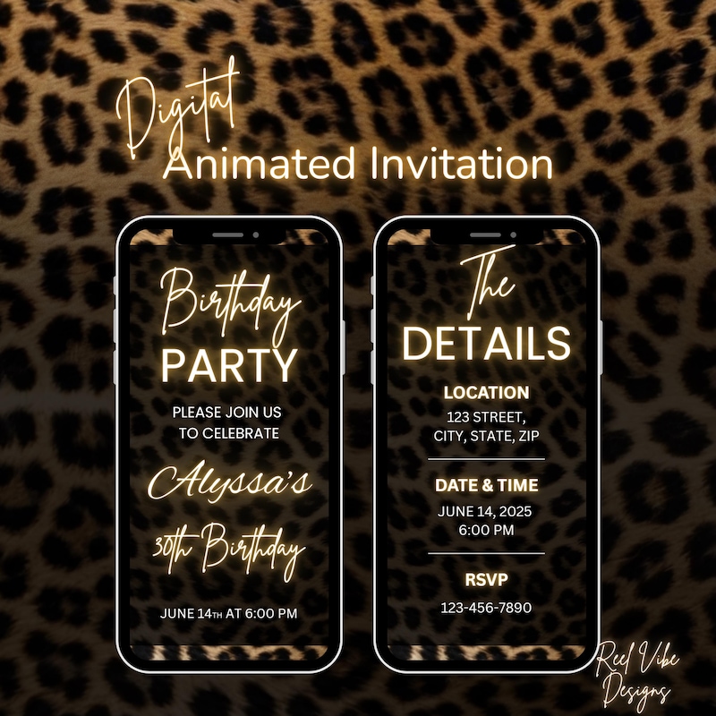 Leopard Print Invitations - Etsy