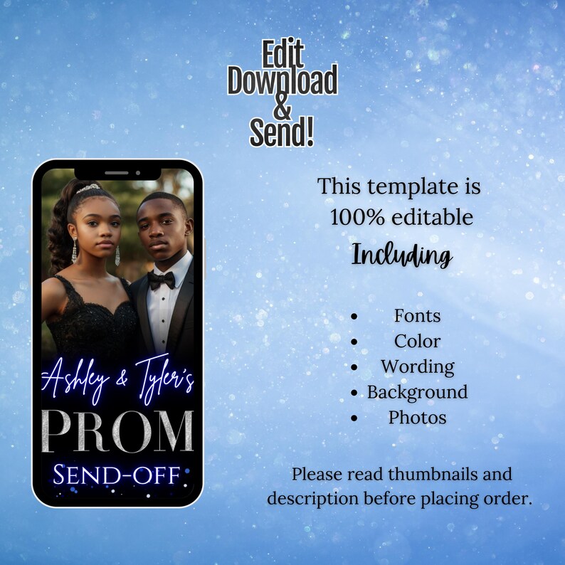 Prom Send-off Invitation Canva Template | Personalized Animated Prom ...