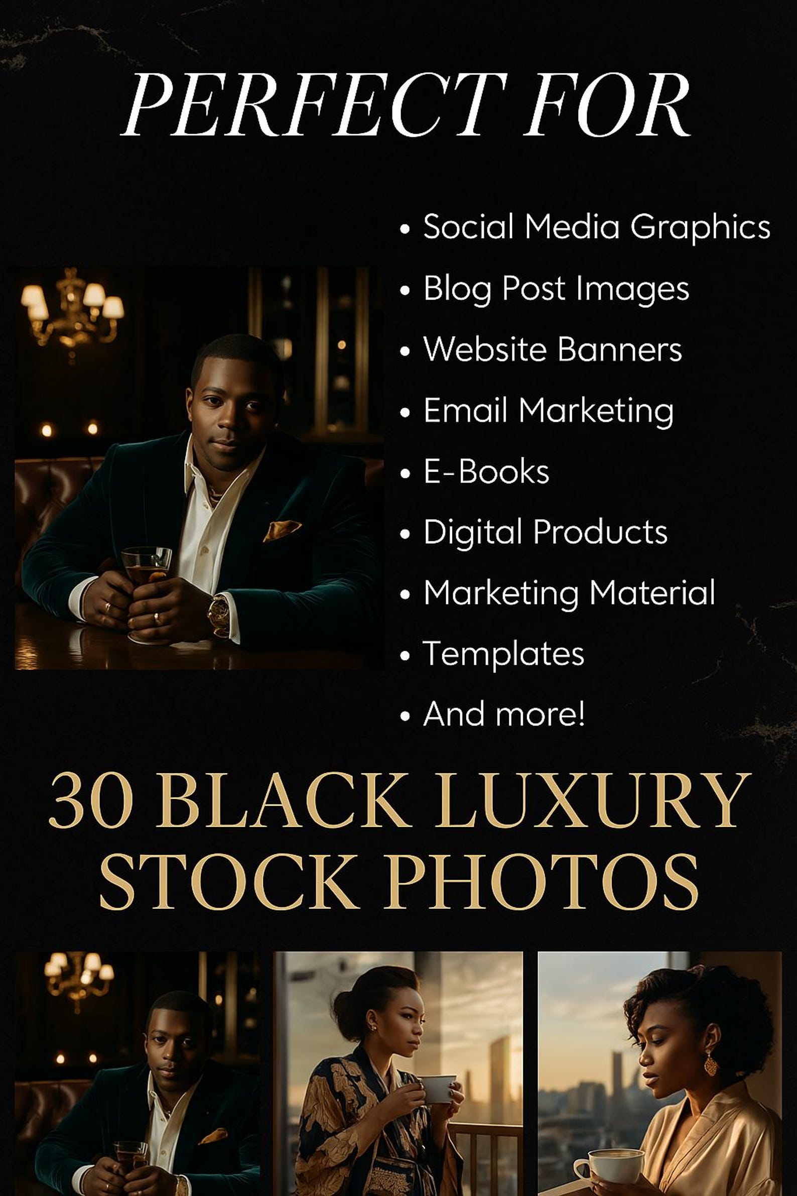 Melanin Luxury Stock Photo Bundle for Melanin-rich Brands | 30 High-res ...