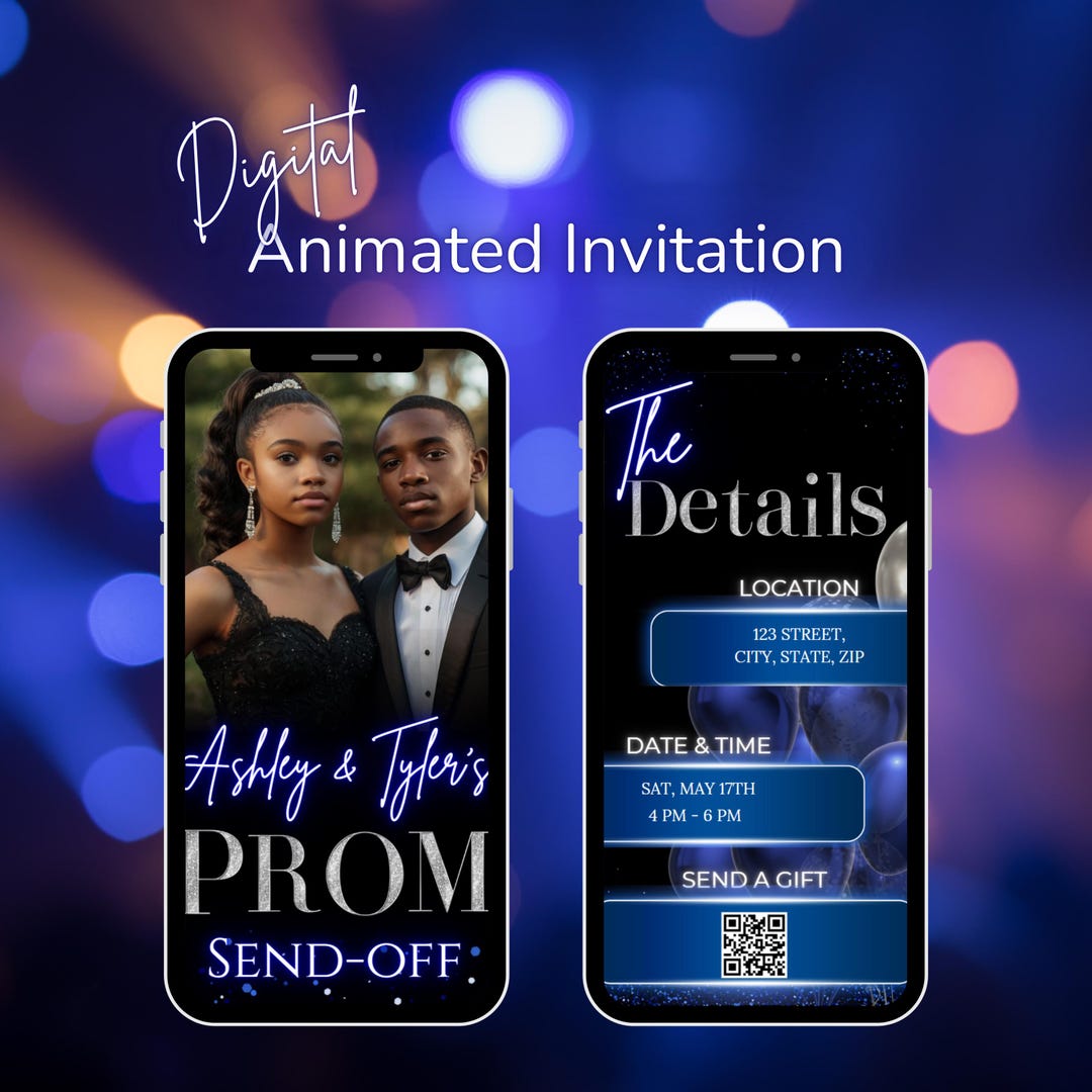 Prom Send-off Invitation Canva Template | Personalized Animated Prom ...