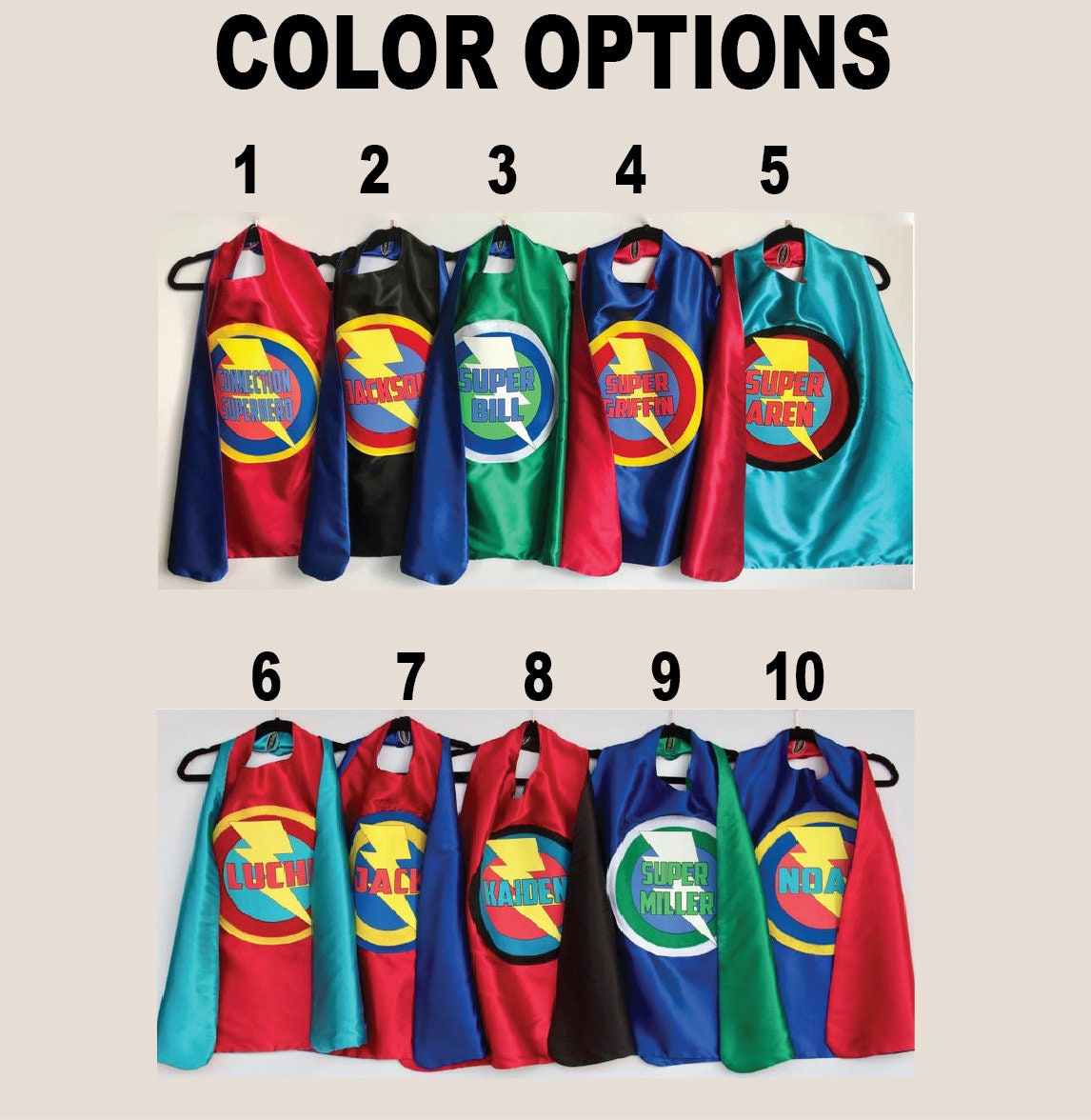 PERSONALIZED Kids SUPERHERO CAPE Customized Full Name Cape | Etsy