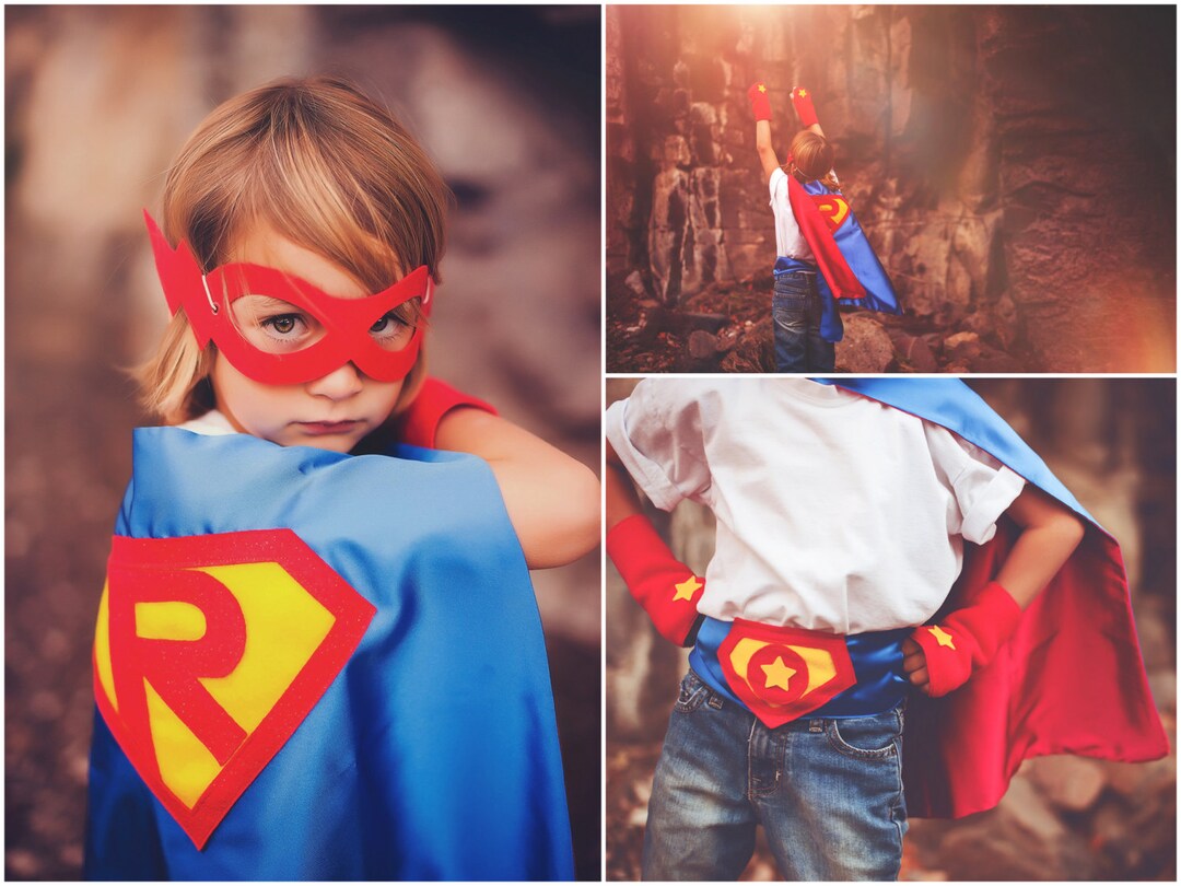 NEW PERSONALIZED Cape Set Child's Initial in Shield Design coordinating ...