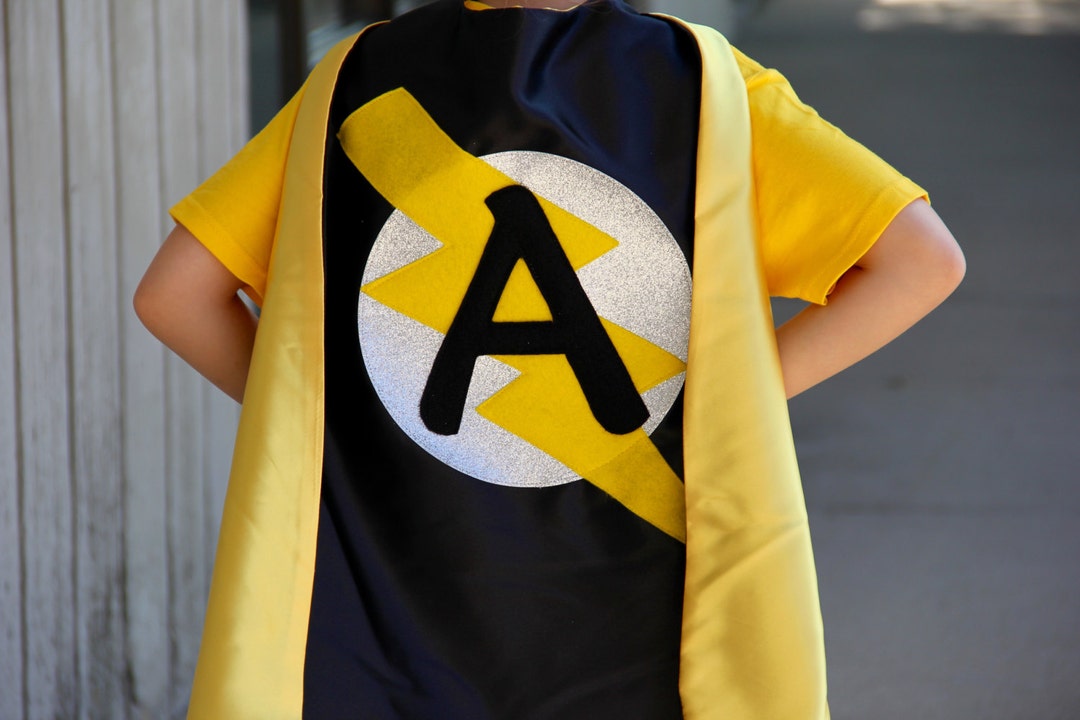 FAST Shipping - PERSONALIZED SUPERHERO Cape With Silver Design + Custom ...