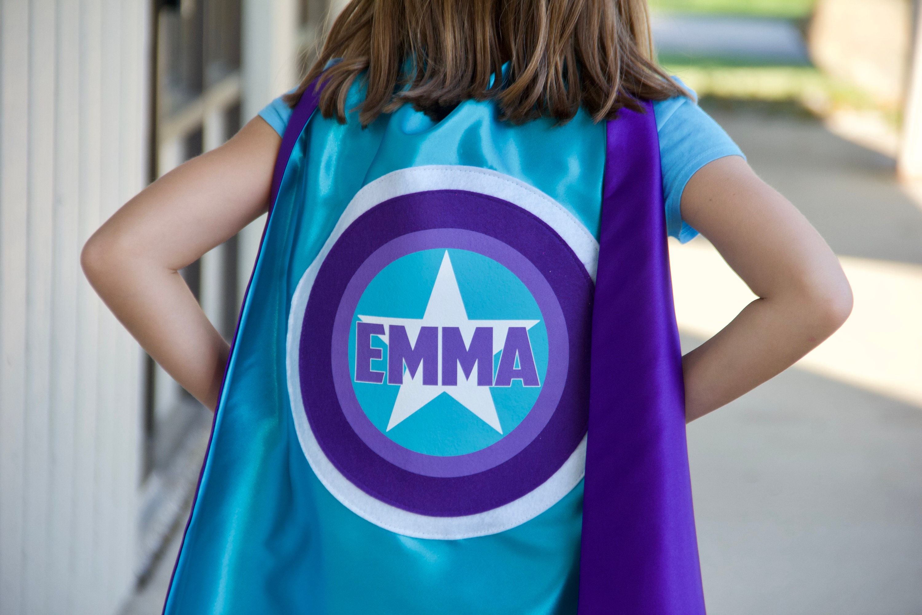 Girls FULL NAME Customized Cape Personalized Turquoise - Etsy