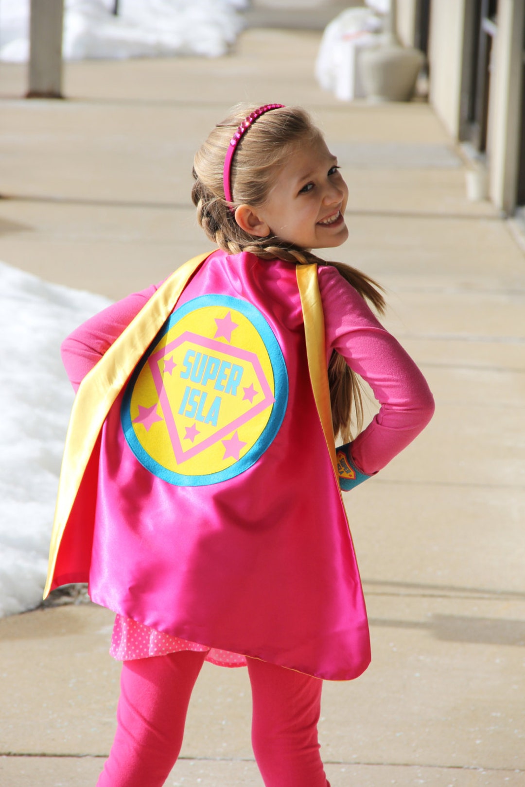 FULL NAME Custom Shield Cape - Kids Personalized Superhero Cape - Girls ...
