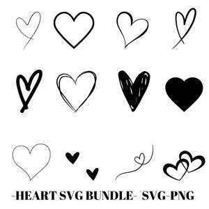Heart Svg, Heart Svg Bundles, Doodle Heart Svg, Sketch Heart Svg, Hand ...