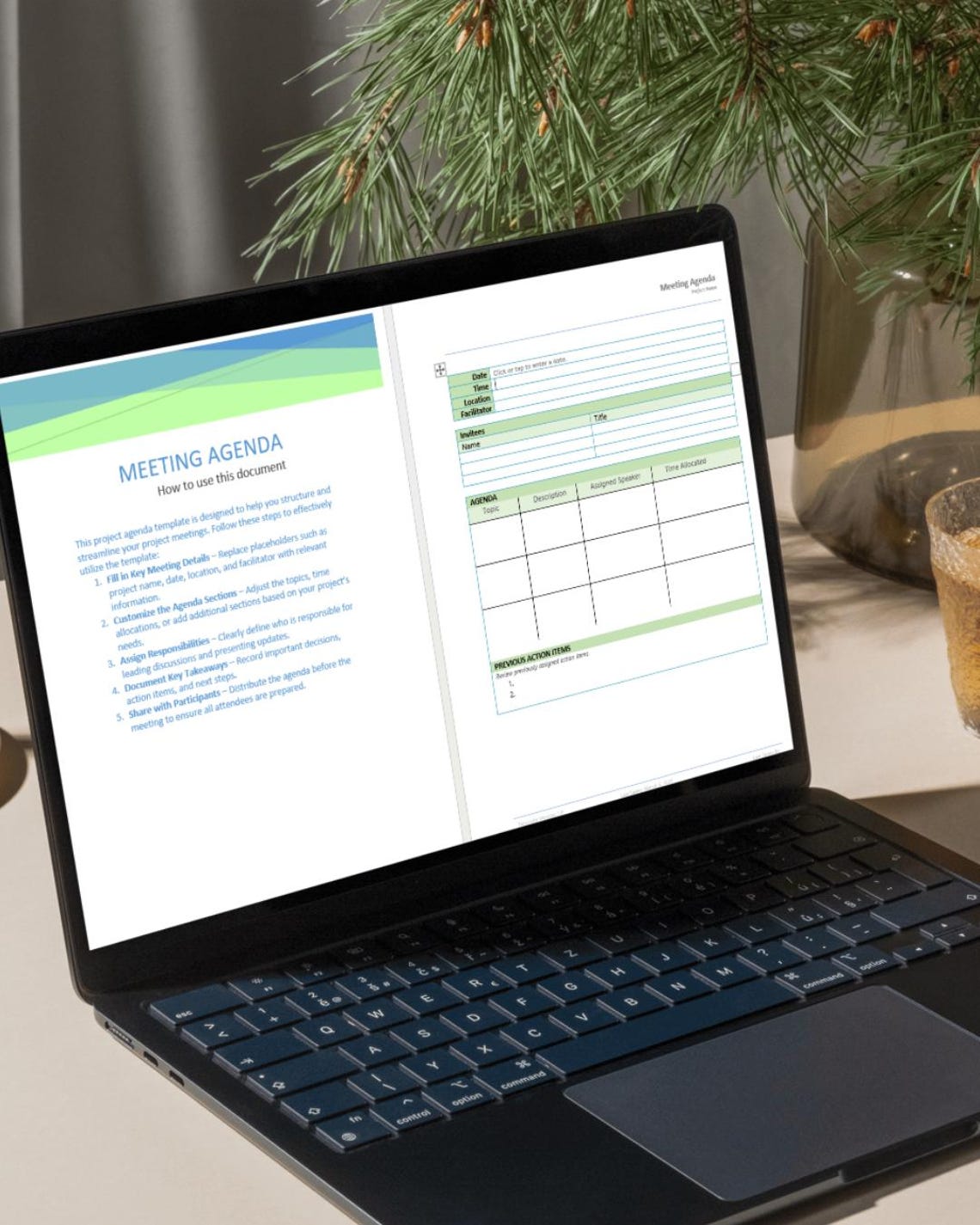 Editable Meeting Agenda Template | Digital Download | Professional ...