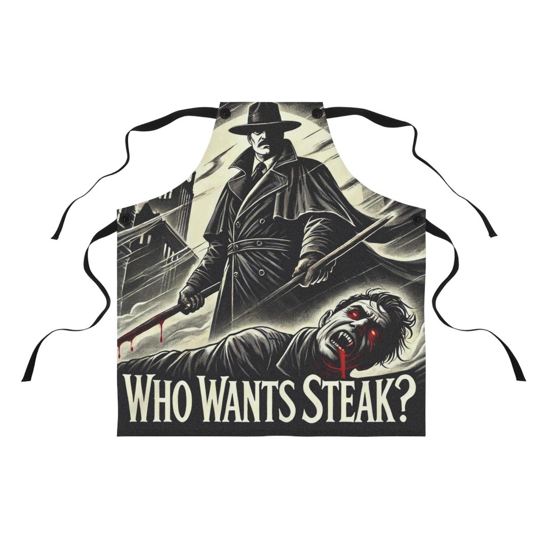 Who Wants Steak? Gothic Vampire Hunter Apron Noir-style Kitchen Gear ...