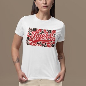 ADM Tigers Floral Sparkle Shirt: School Spirit Team Tee - Etsy