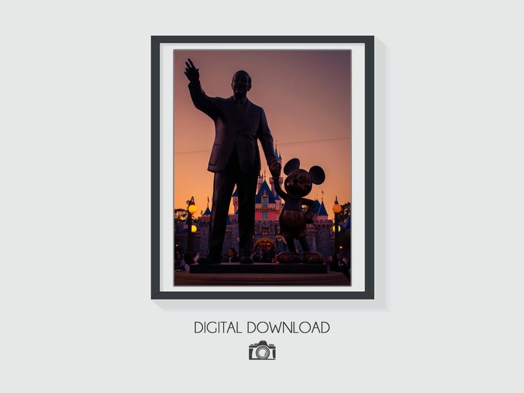 Walt Disney & Mickey Sunset, Disneyland Photography, Disney, Digital ...