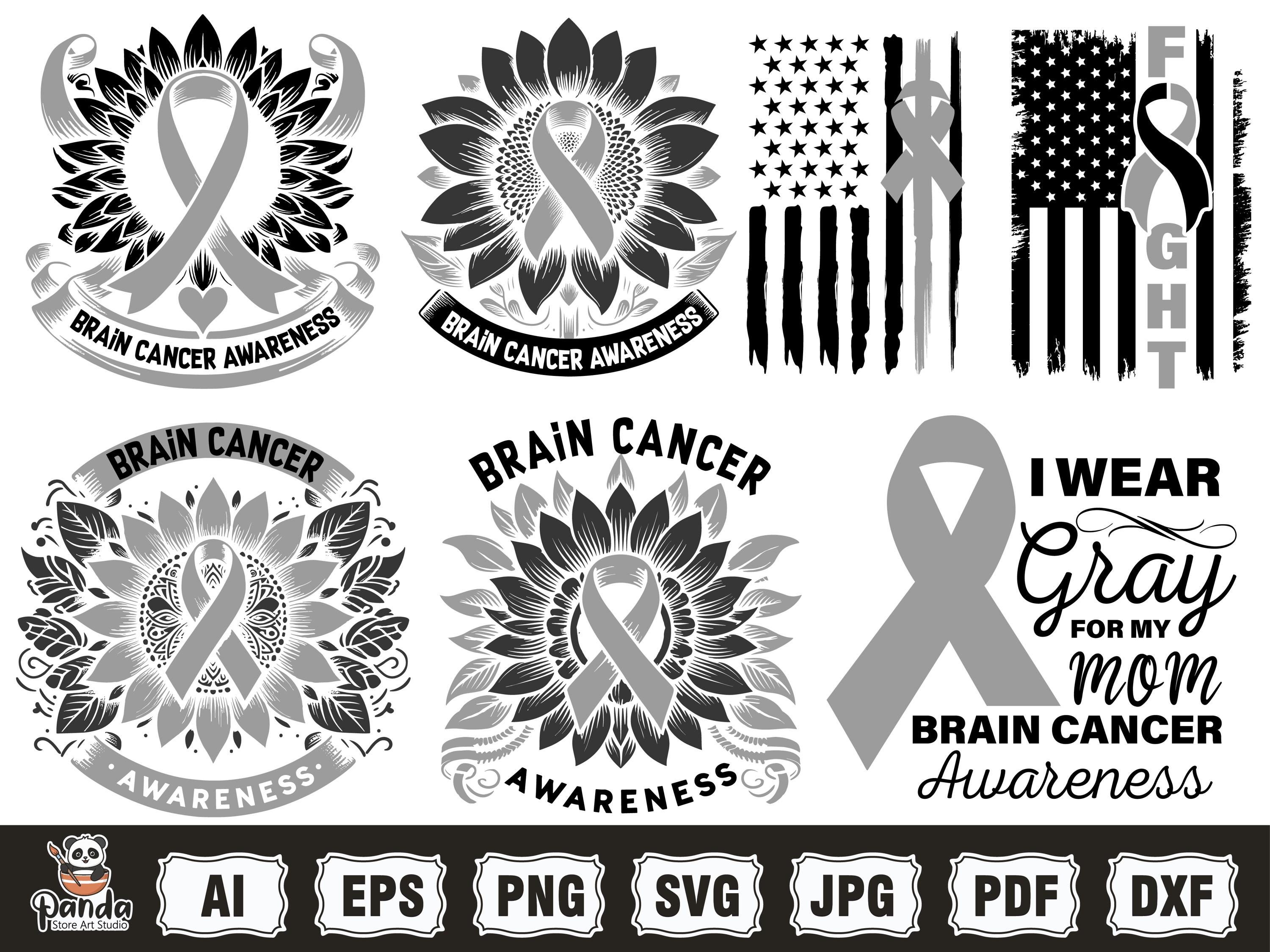 Brain Cancer Awareness SVG Png Bundle, Brain Cancer Svg, Cancer Gray ...