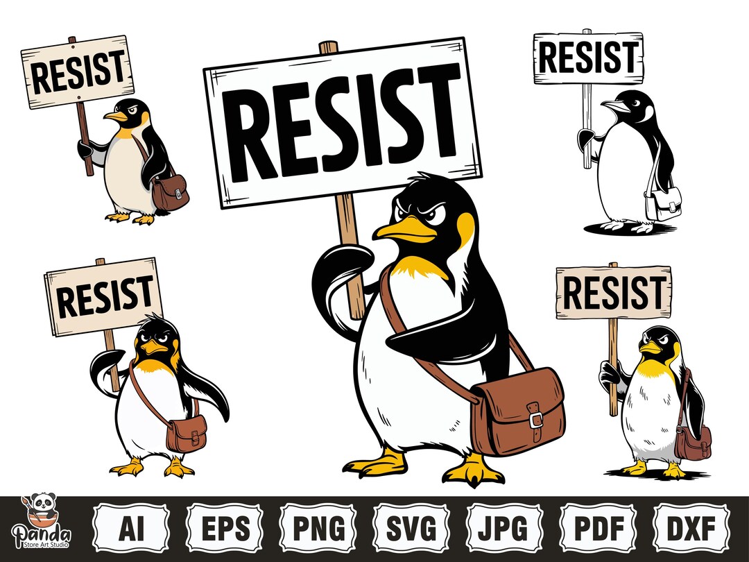 Penguin Resistance Designs, Funny Politics & Tariffs SVG, MAGA and ...