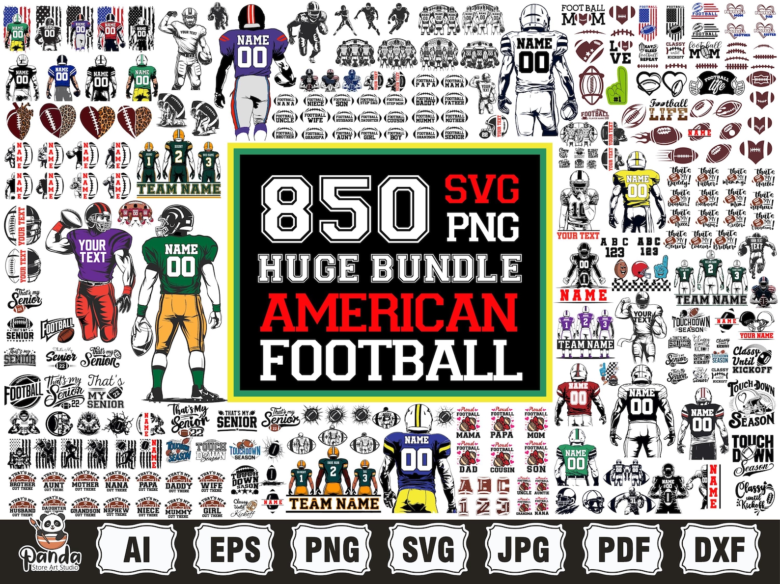 Football Player Svg Png Huge Bundle, Football Png Svg, Two Players Svg ...