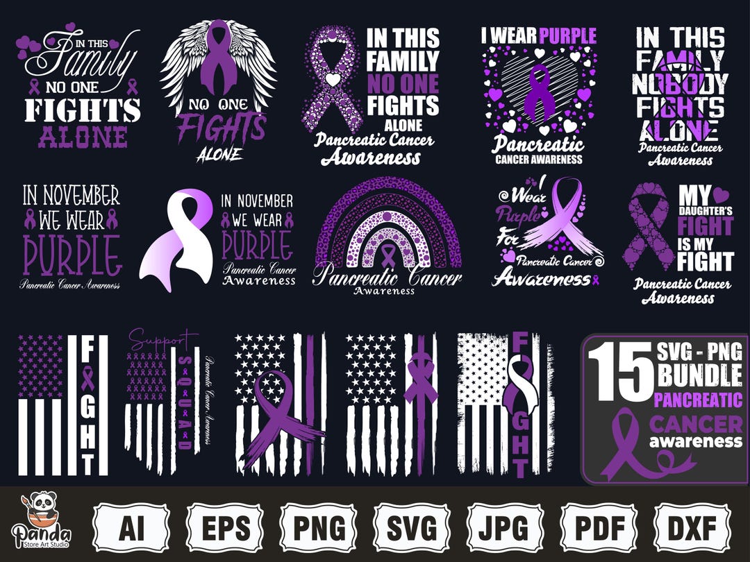 In November We Wear Purple Svg Png Bundle, Purple Ribbon Svg ...