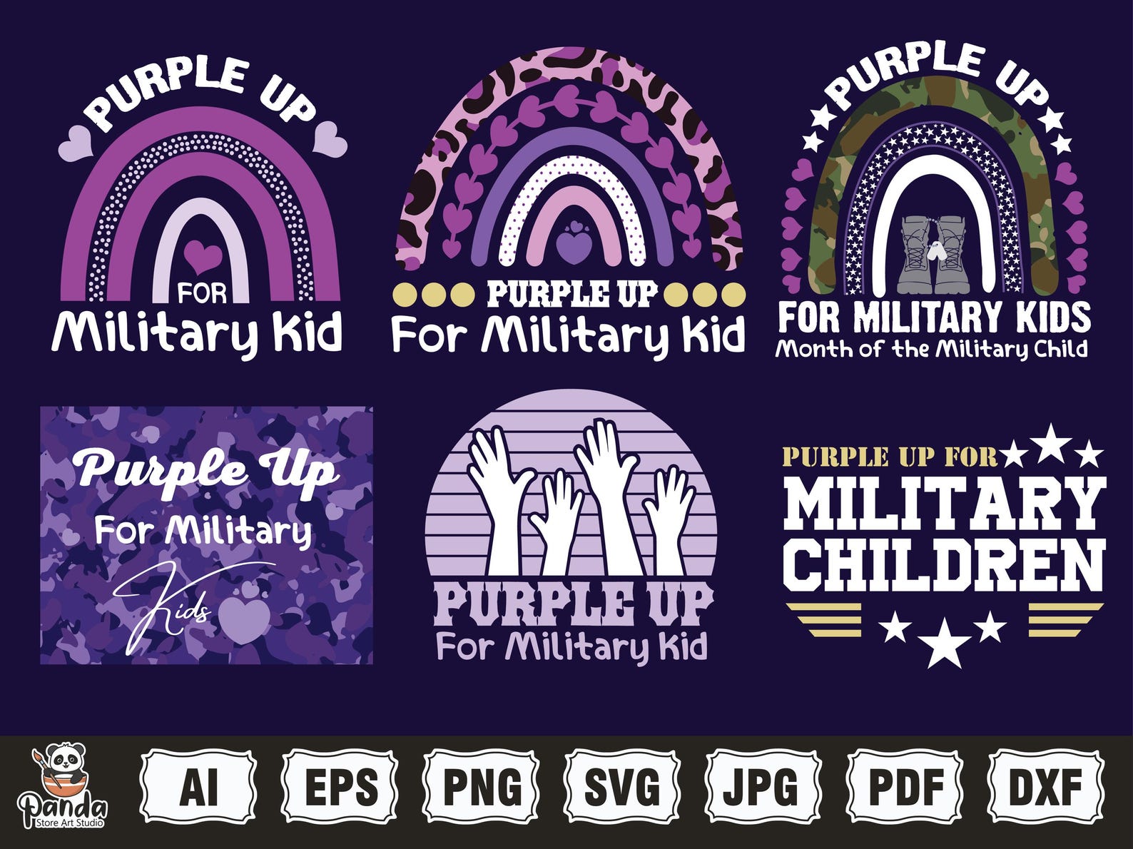 Military Svg, Purple up for Military Child Png Svg Bundle, Military ...