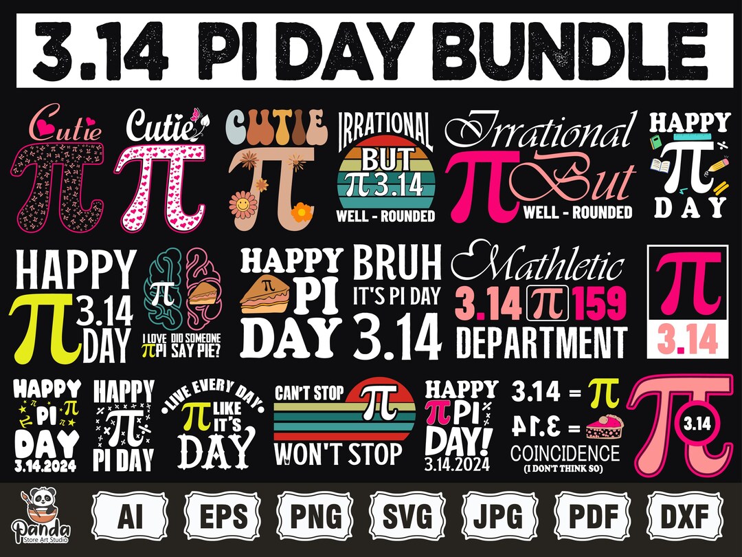 Pi Day SVG Png Huge Bundle, Happy Pi Day Svg, 3.14 Svg, Math is A Piece ...