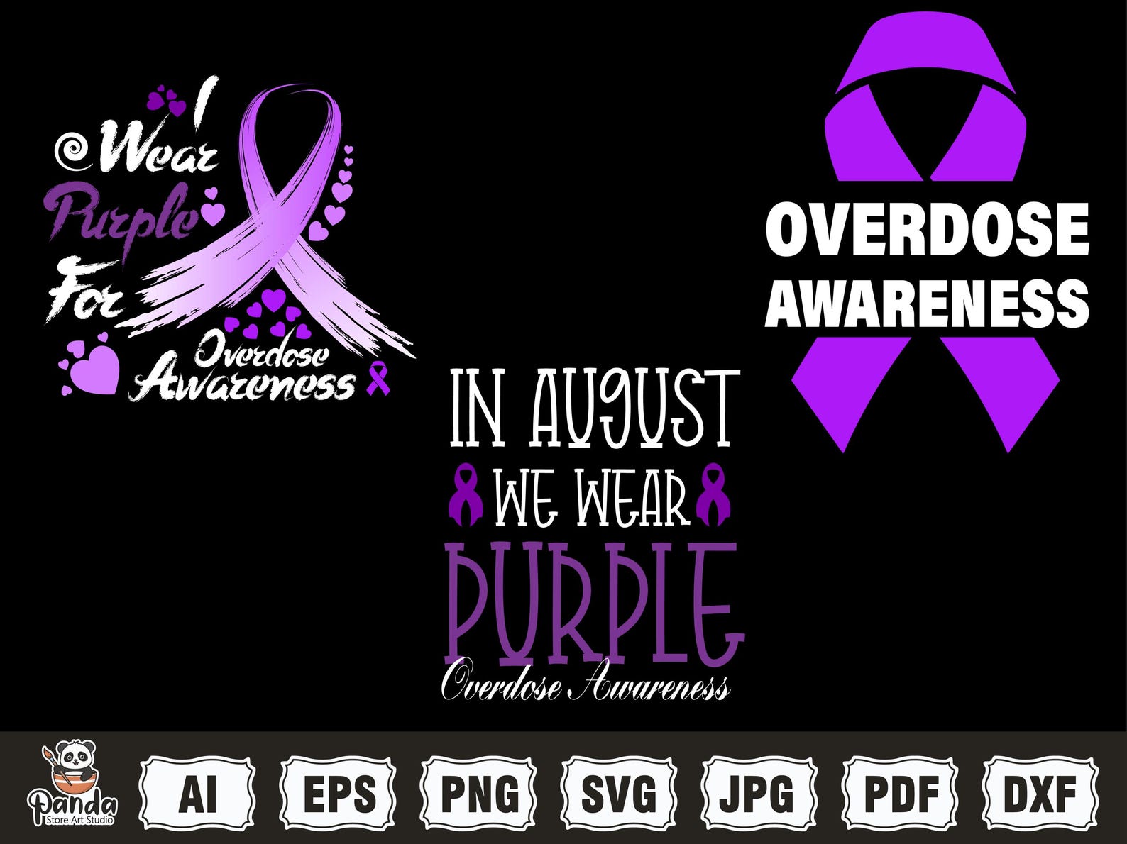 Overdose Awareness Svg Png Bundle, Overdose Purple Ribbon, Drug ...