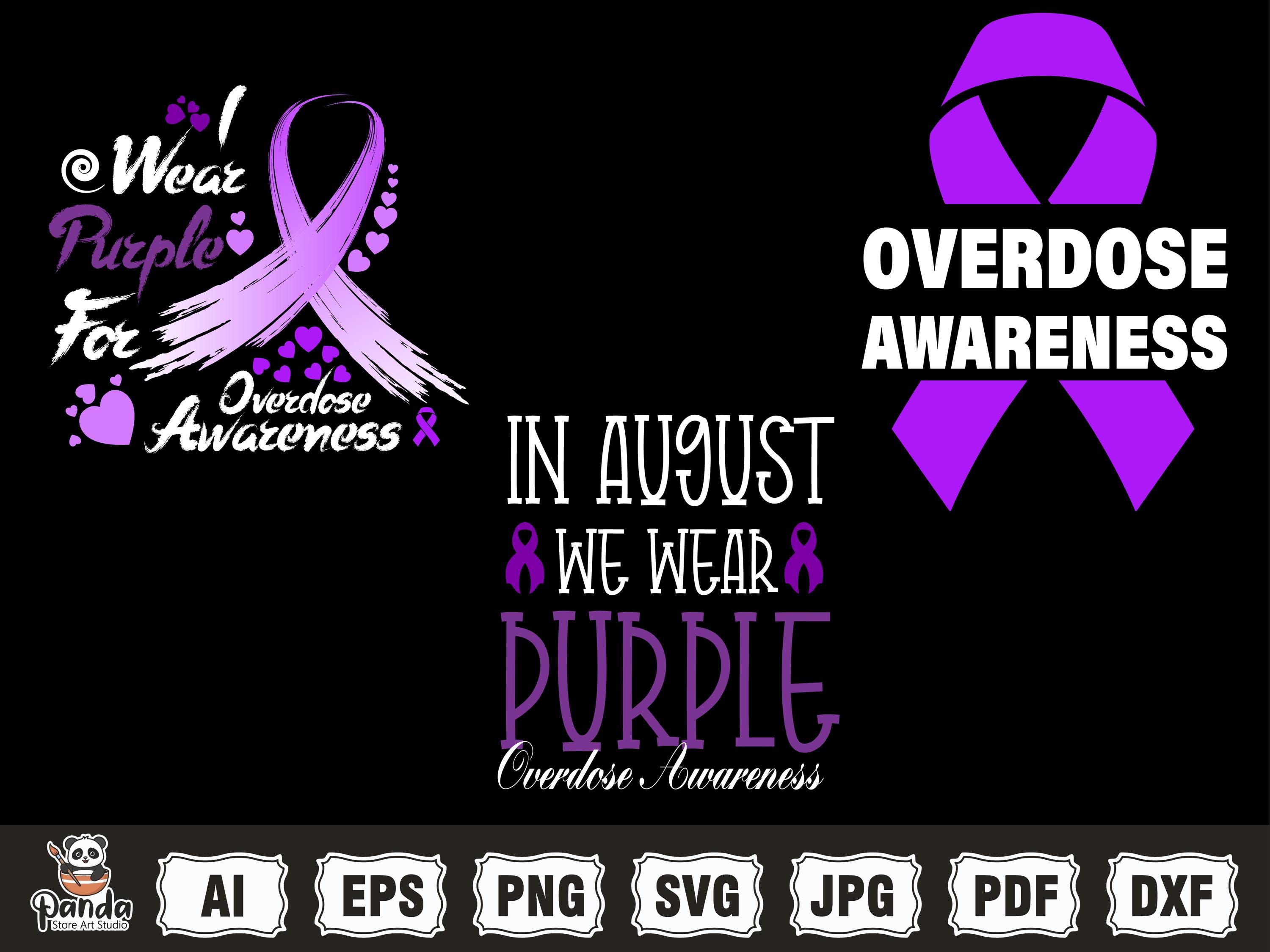 Overdose Awareness Svg Png Bundle, Overdose Purple Ribbon, Drug ...