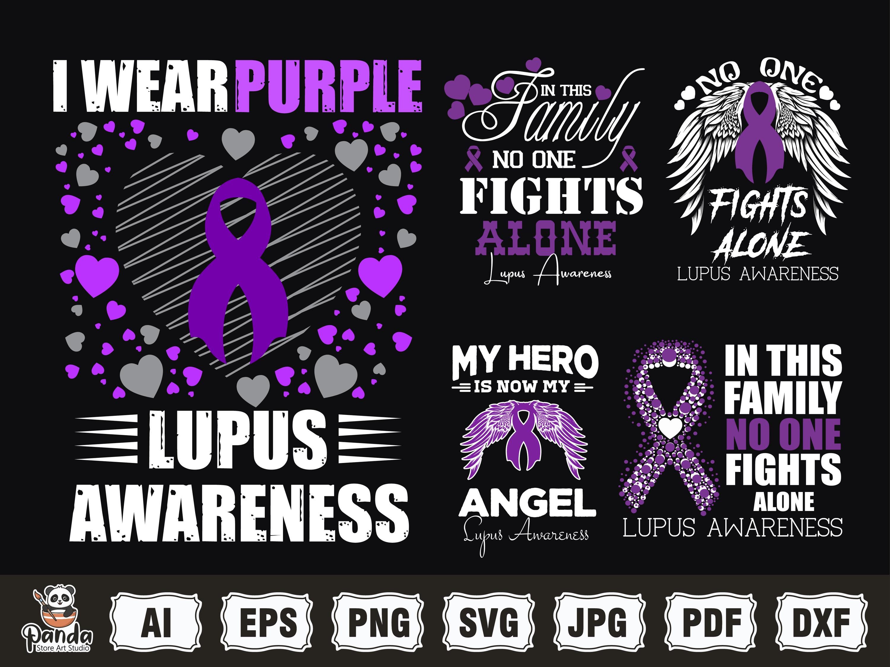 Lupus Awareness Svg Png Huge Bundle, Lupus Warrior Svg, Purple Ribbon ...