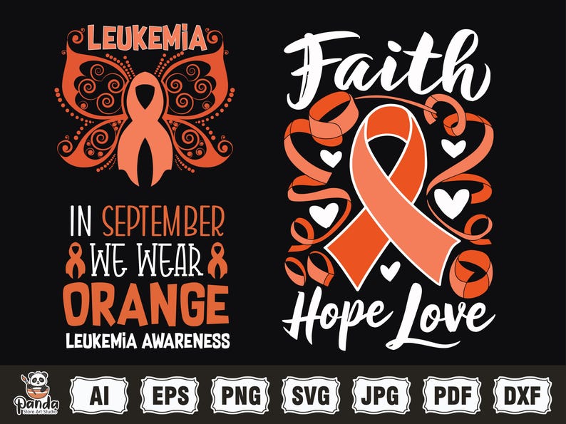 Leukemia Awareness Svg Png Bundle, Orange Ribbon Svg, Leukemia Cancer ...