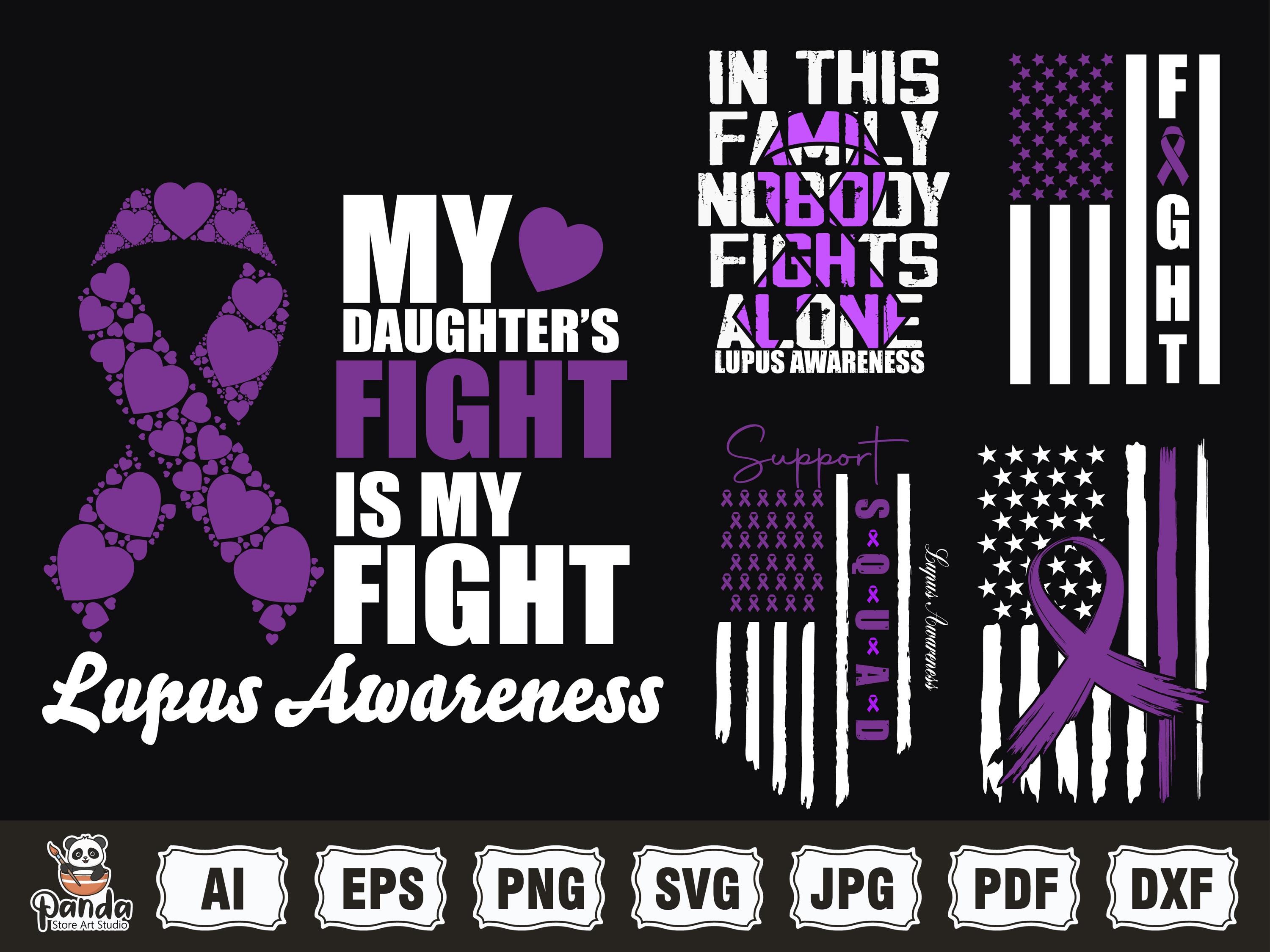 Lupus Awareness Svg Png Huge Bundle, Lupus Warrior Svg, Purple Ribbon ...