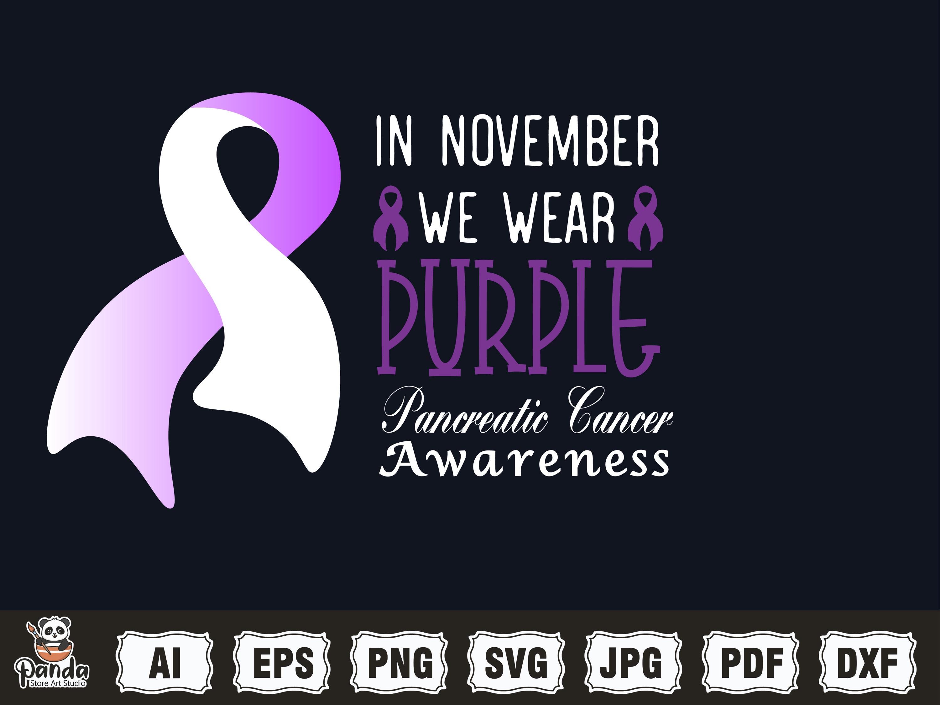 In November We Wear Purple Svg Png Bundle, Purple Ribbon Svg ...